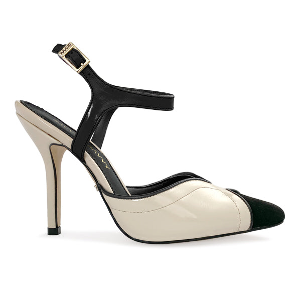 Tacones Piel Beige y Negro Colección Esplendor 2025 10 cm Victoria 2781 ...